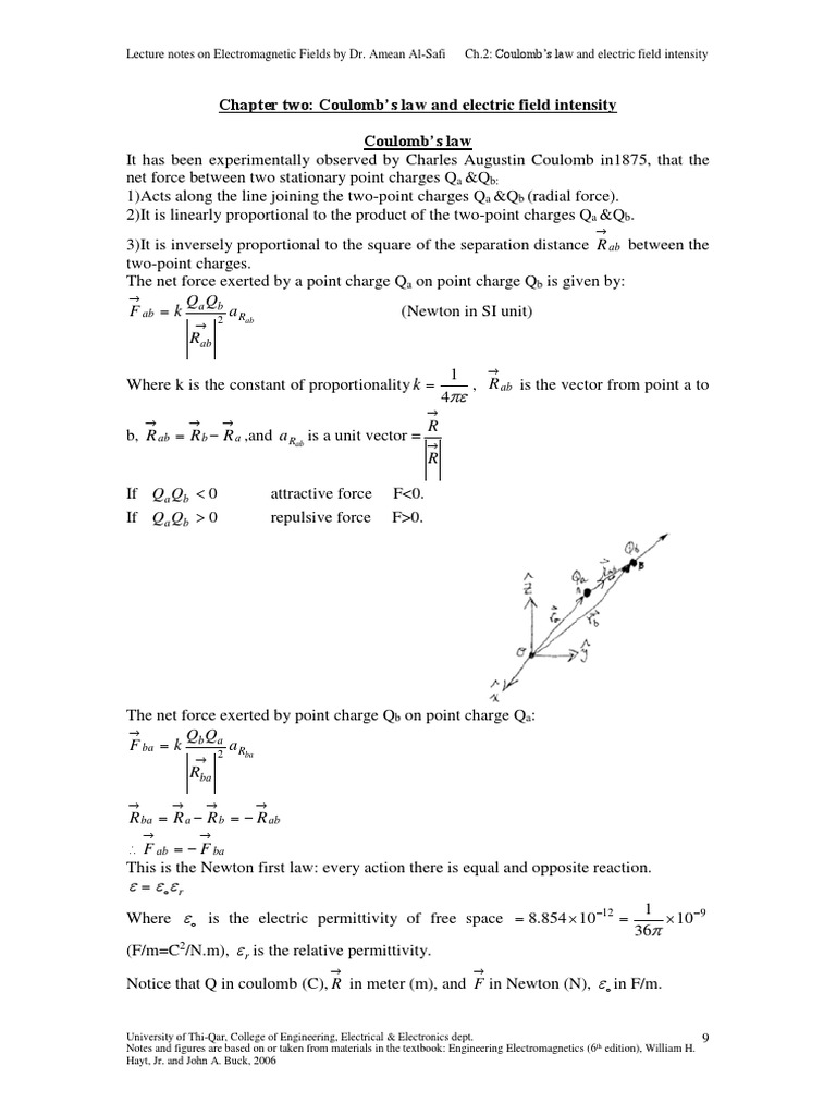 Chapter Two | Download Free PDF | Electric Field | Force