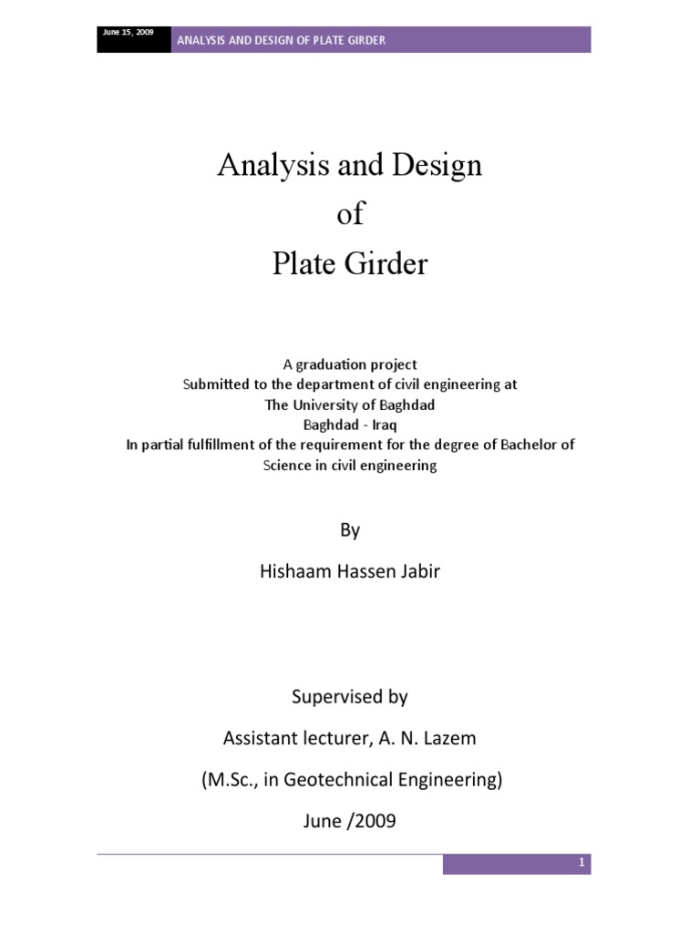 Plate Girder Analysis and Design | PDF | Bending | Buckling
