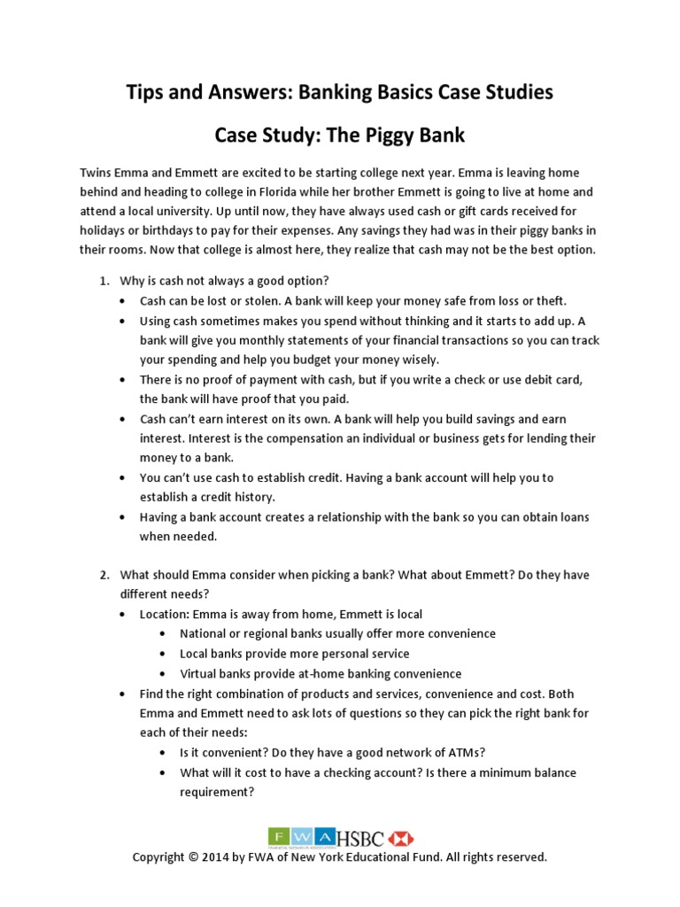 Banking Case Study Tip Sheet | PDF | Transaction Account | Overdraft