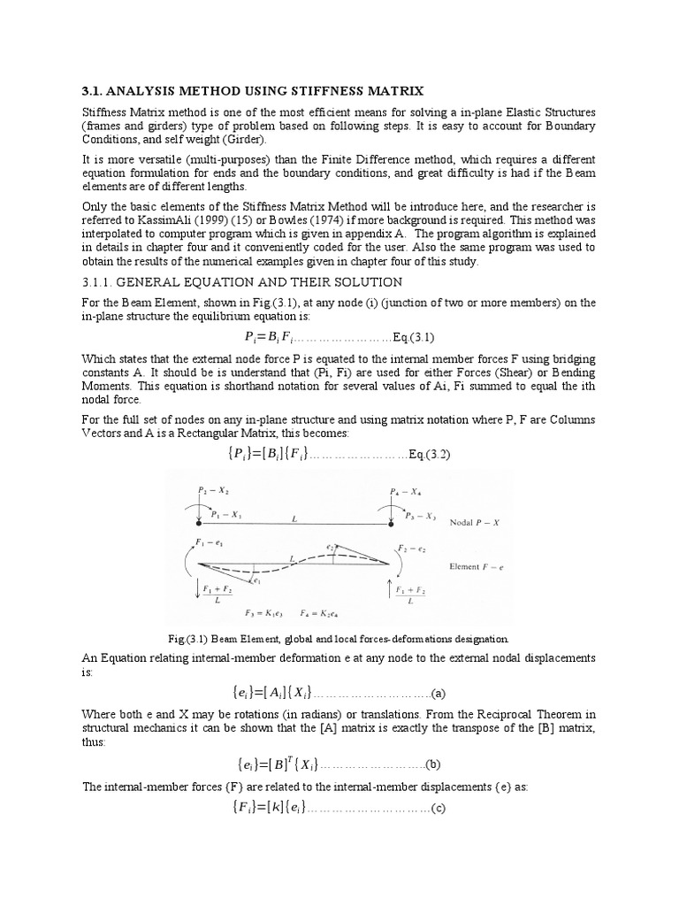 Beam Stiffness Matrix | PDF | Matrix (Mathematics) | Beam (Structure)