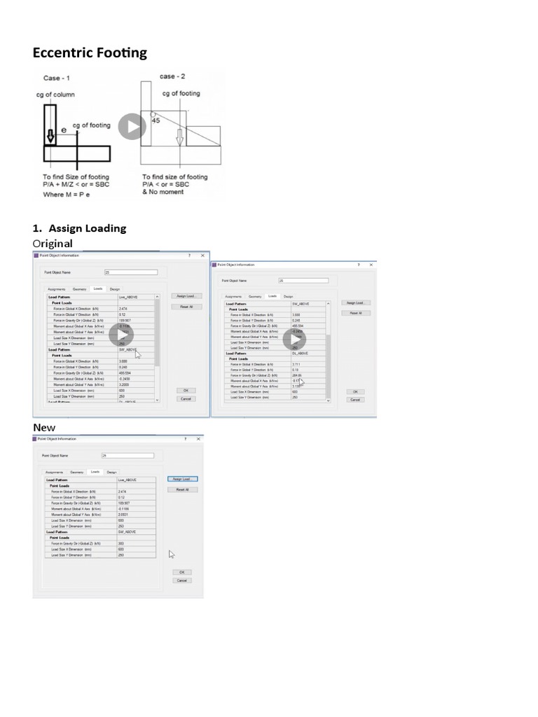 Eccentric Footing Modelling in SAFE Program | PDF | Beam (Structure) | Shear Stress