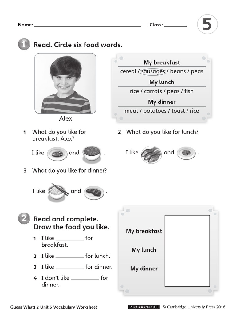 u5_worksheets | PDF | Cooking | Foods