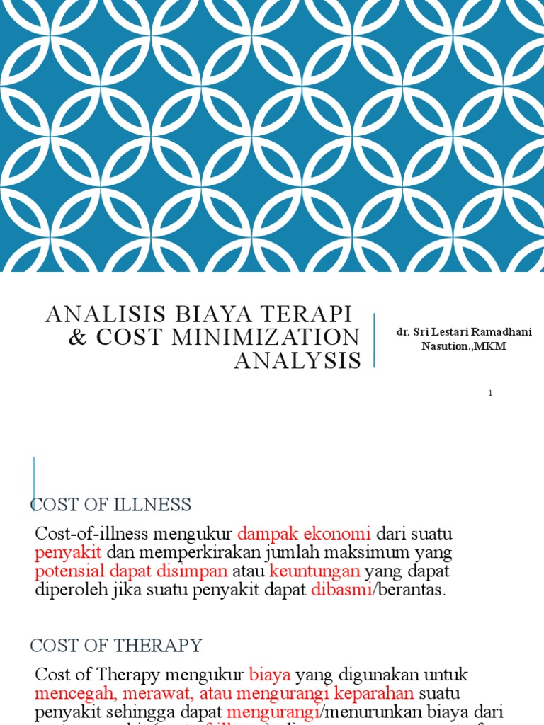 Analisis Biaya Terapi Cost Minimization Analysis Pdf