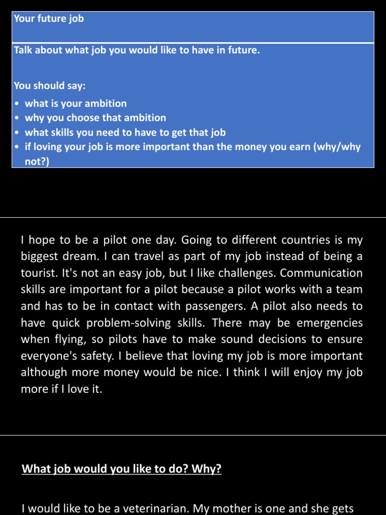 Sample Speaking Future Job Getting Advice Some Ways Tourism Boards | PDF