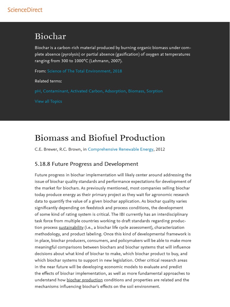 Biochar | PDF | Soil | Biomass