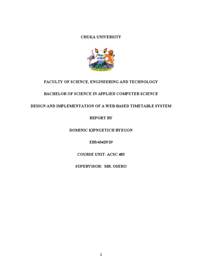 Design and Implementation of A Web-Based Timetabling System-3 | PDF | Genetic Algorithm ...