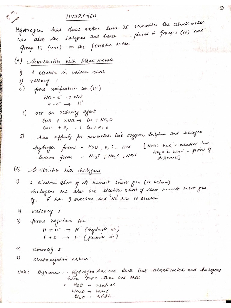 Hydrogen Notes 11 | PDF