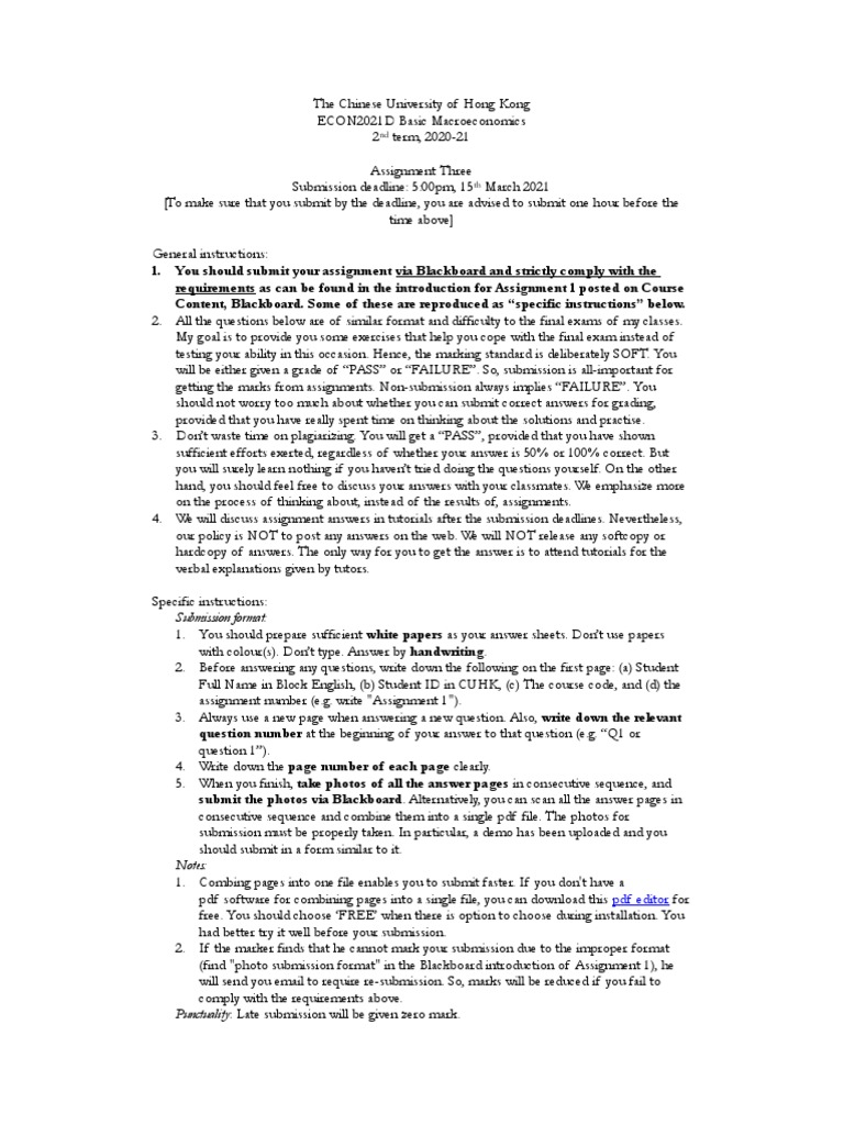 Macro Assignment 3 | PDF | Economics | Economies