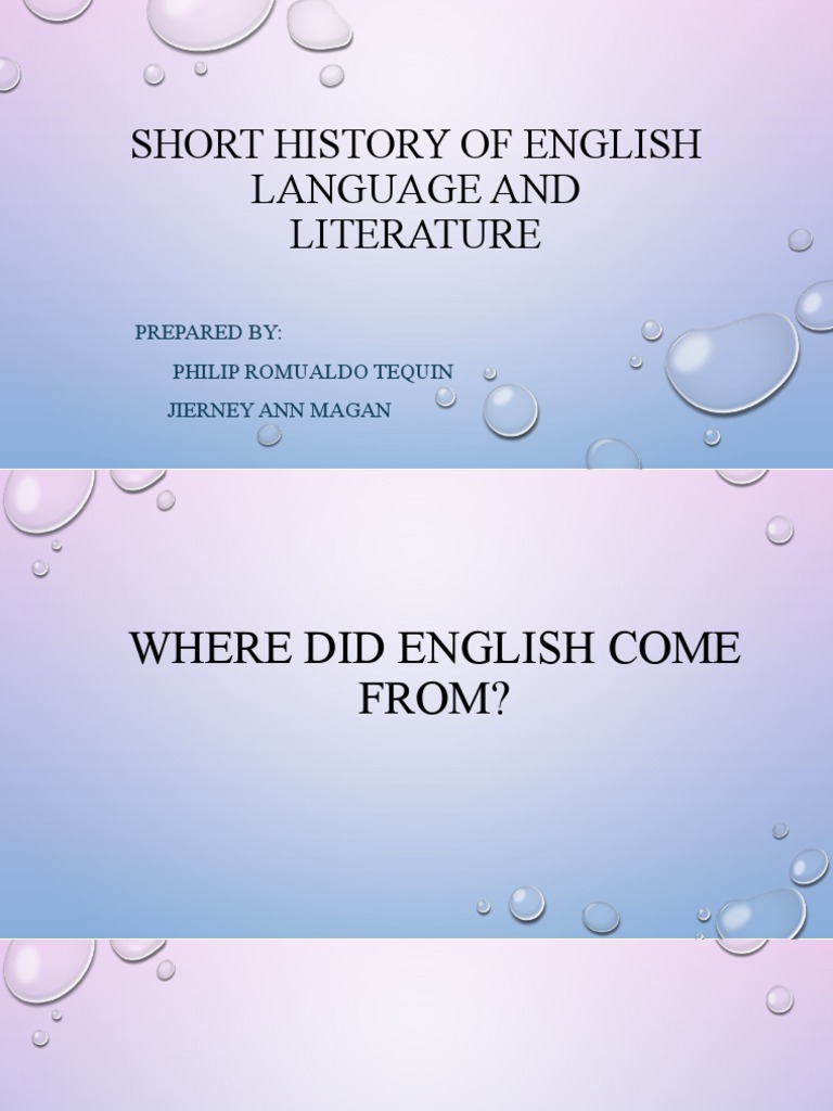 Short History of English Language and Literature | PDF | English ...
