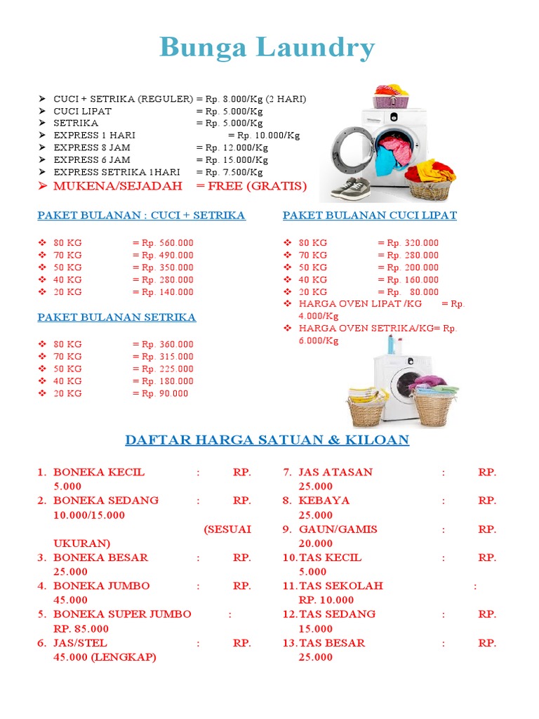 CUCI Bunga Laundry | PDF