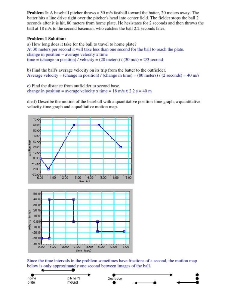 Baseball Motion Analysis and Calculations | PDF | Sports & Recreation ...