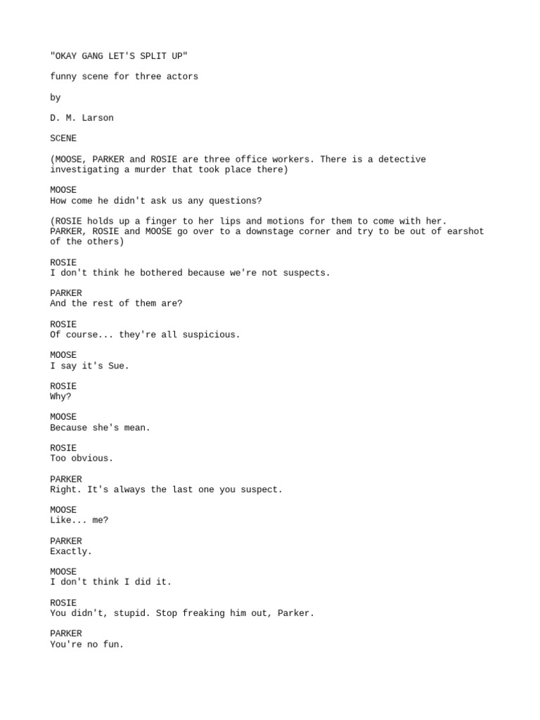 Okay Gang Let's Split Up | PDF