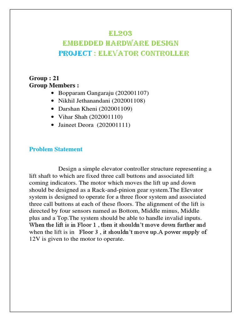 EL Project Report | PDF | Vhdl | Elevator EL Project Report | PDF | Vhdl | Elevator
