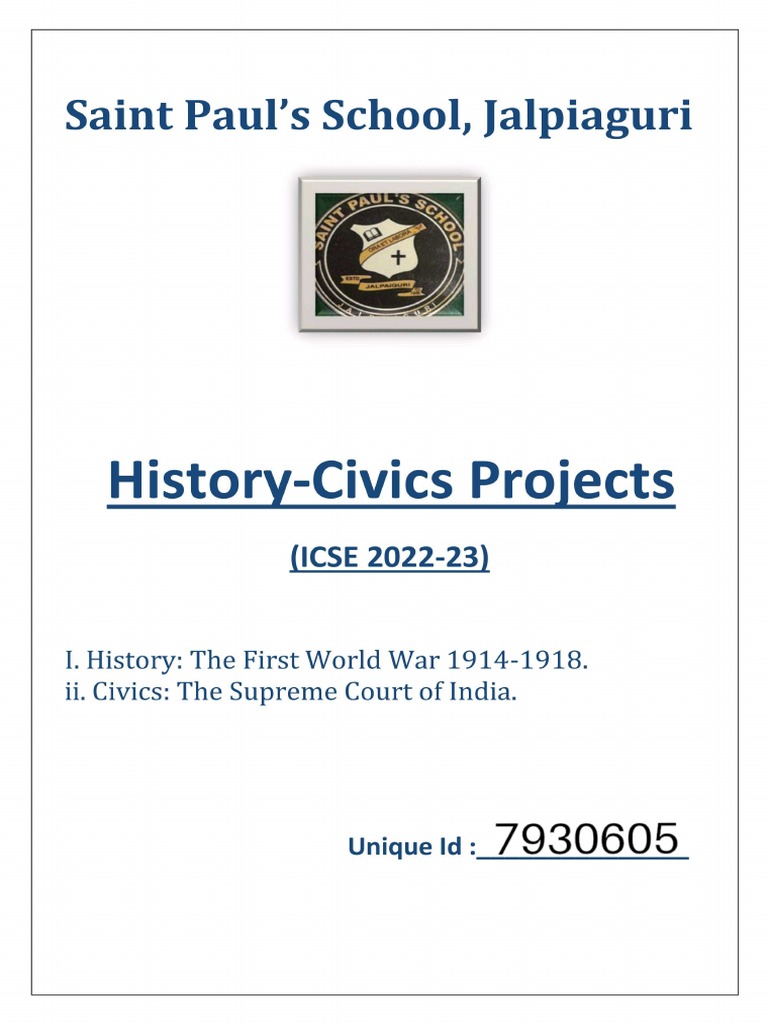 ICSE Project Front Page | PDF