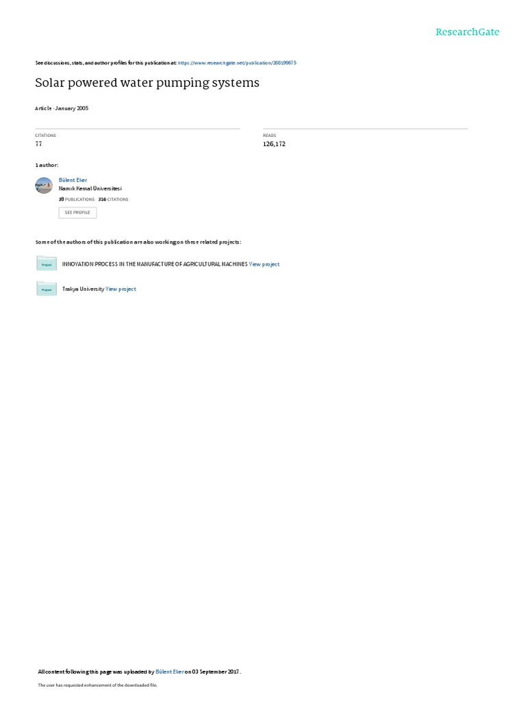 Solar Powered Water Pumping Systems | PDF | Solar Power | Photovoltaics