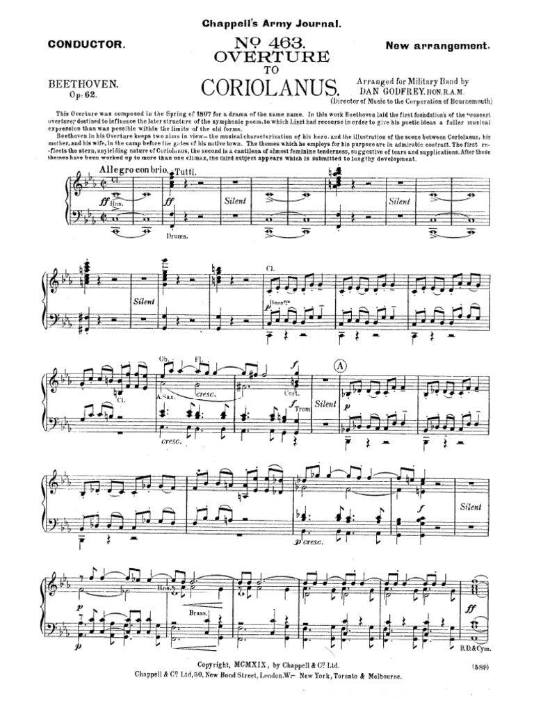 Coriolanus Overture - Score | PDF