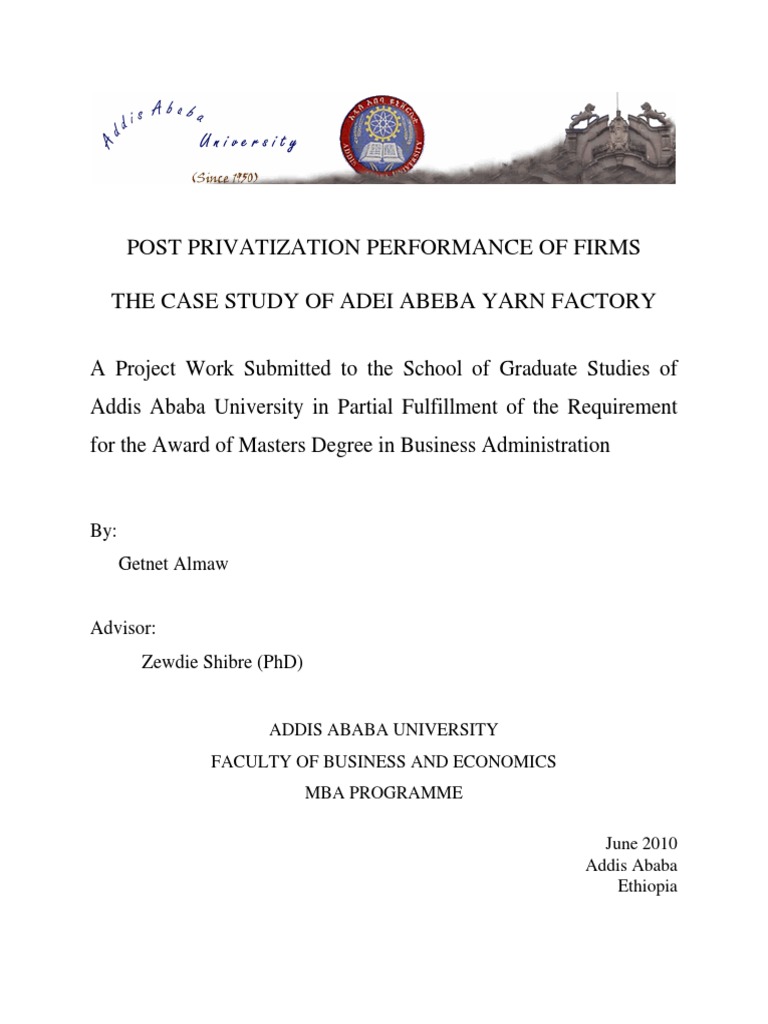 Getnet Almaw | PDF | Privatization | Market (Economics)