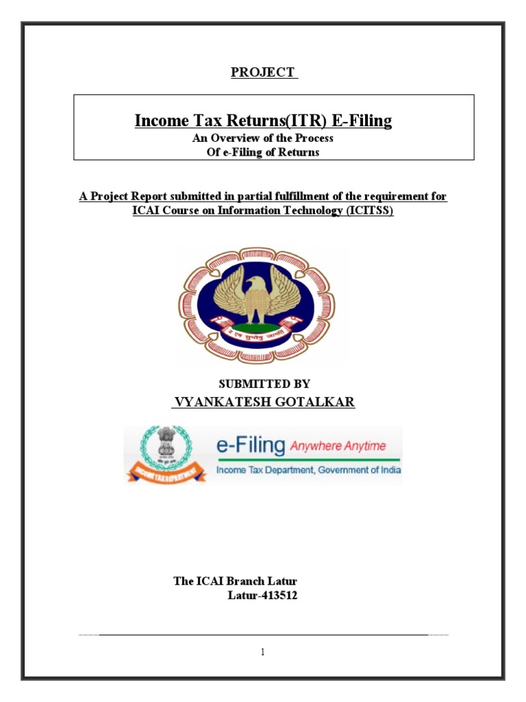 ITR Filing Project Report by Venky | PDF | Capital Gains Tax | Taxes
