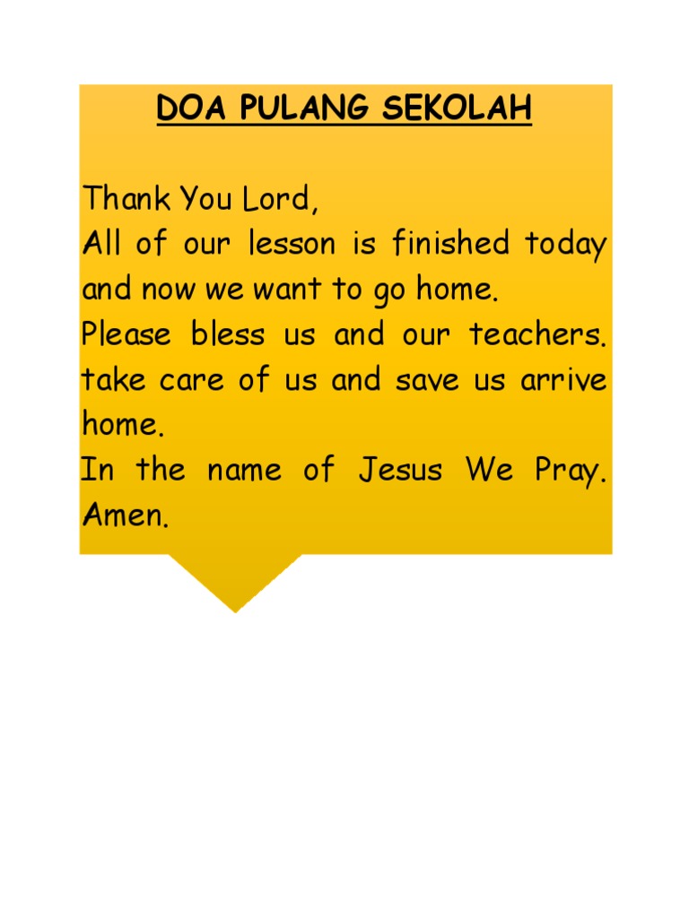 Doa Pulang Sekolah | PDF