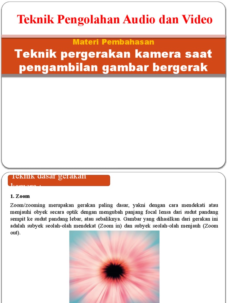 03 Teknik Pergerakan Kamera Saat Pengambilan Gambar Bergerak-1 Some | PDF