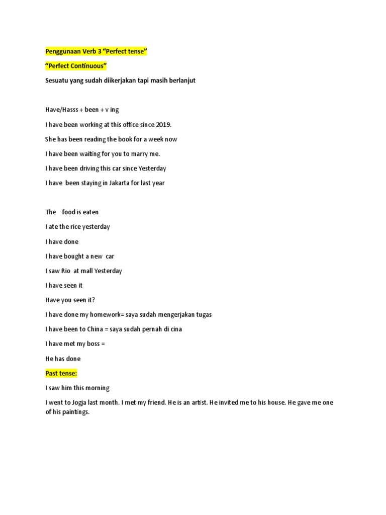 Penggunaan Verb 3 | PDF