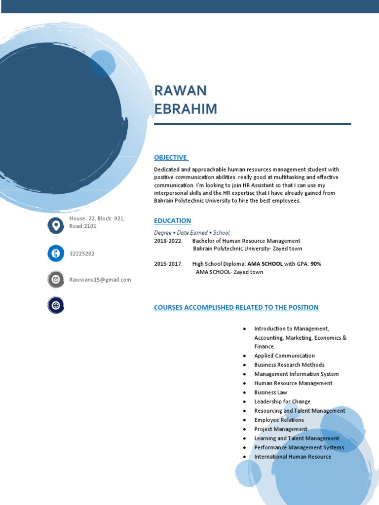 Rawans Cv Pdf Human Resource Management Talent Management