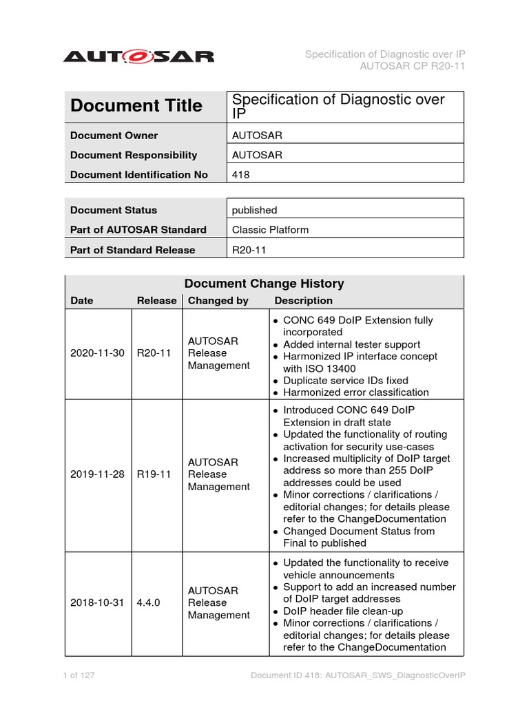 Autosar Sws Diagnosticoverip | PDF | Internet Protocol Suite | I Pv6