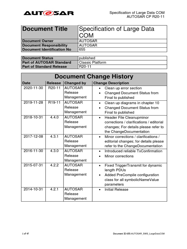 Autosar Sws Largedatacom | PDF | Component Object Model | Specification ...