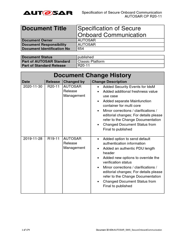 AUTOSAR SWS SecureOnboardCommunication | PDF | Authentication ...
