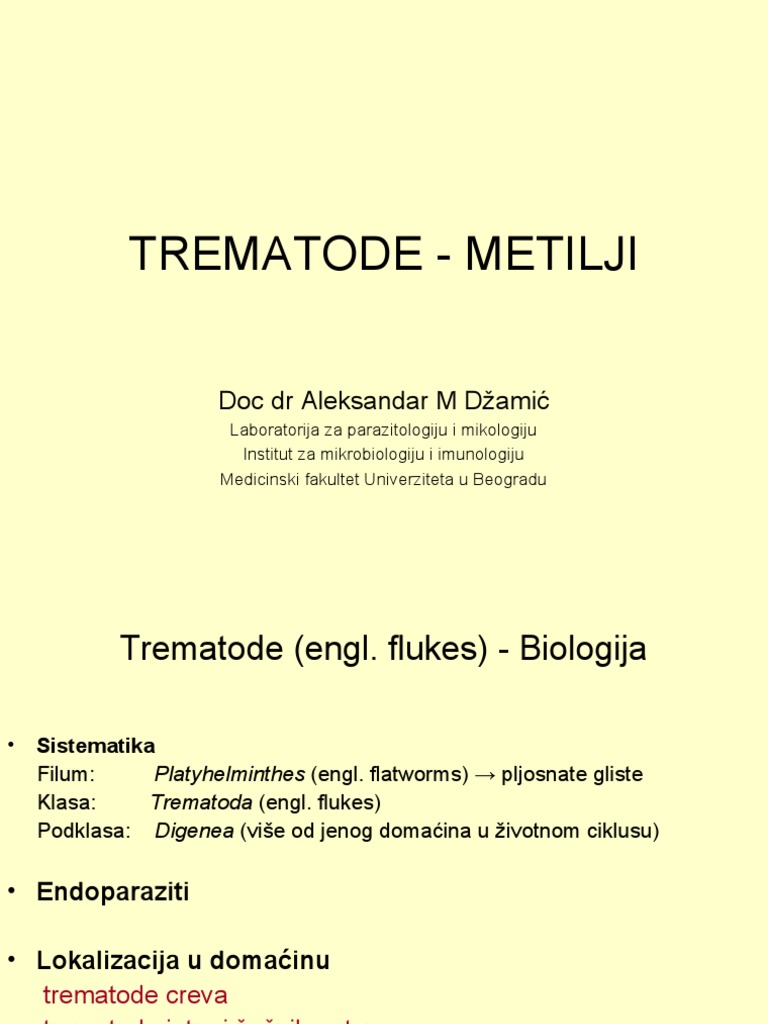 Trematode - Metilji. | PDF