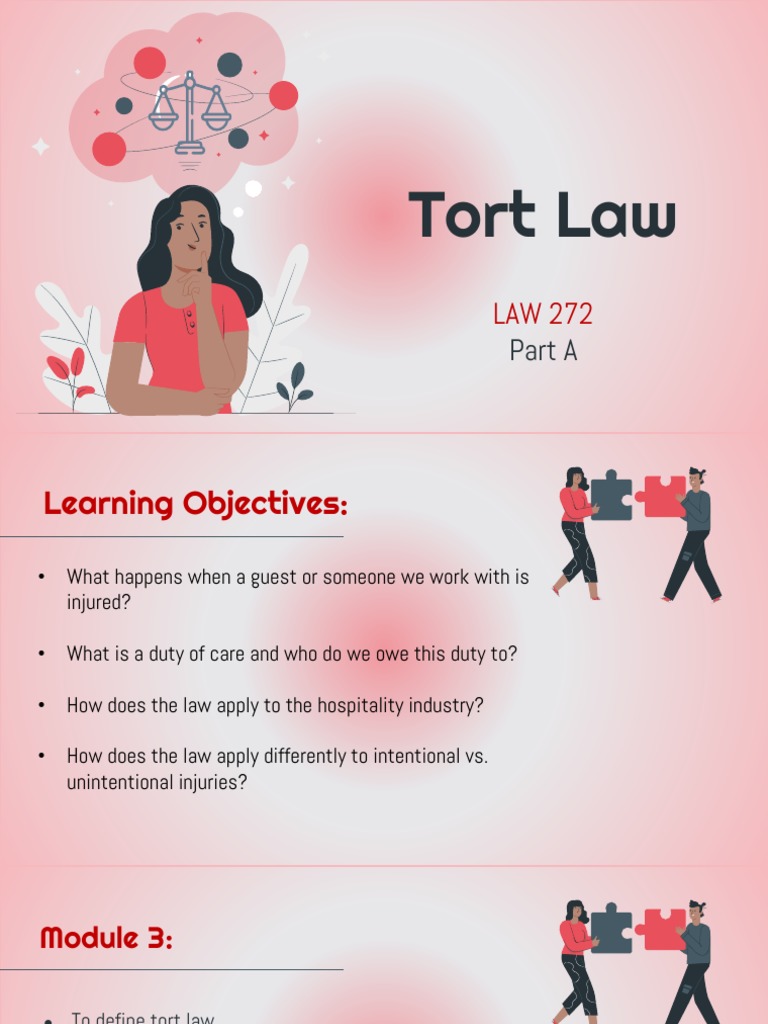 Module 3, Part A - Tort Law | PDF | Negligence | Tort