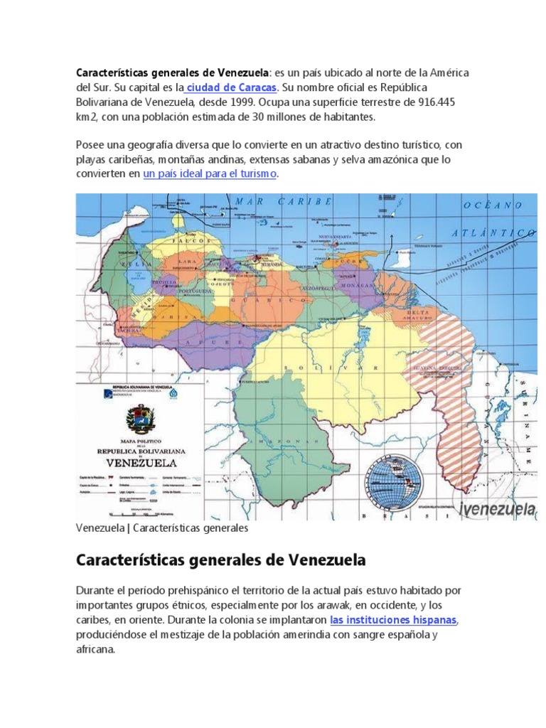 Características Generales de Venezuela | PDF | Venezuela | America latina