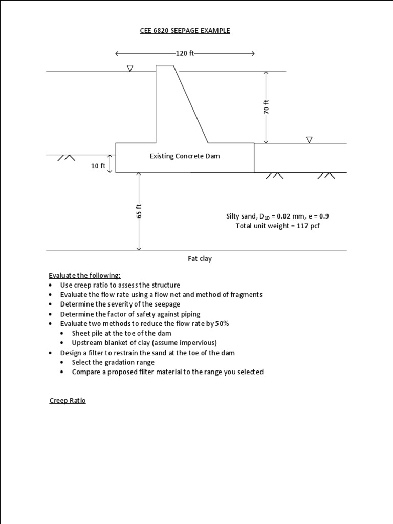 Comprehensive Seepage Example | PDF | Soil Mechanics | Dam