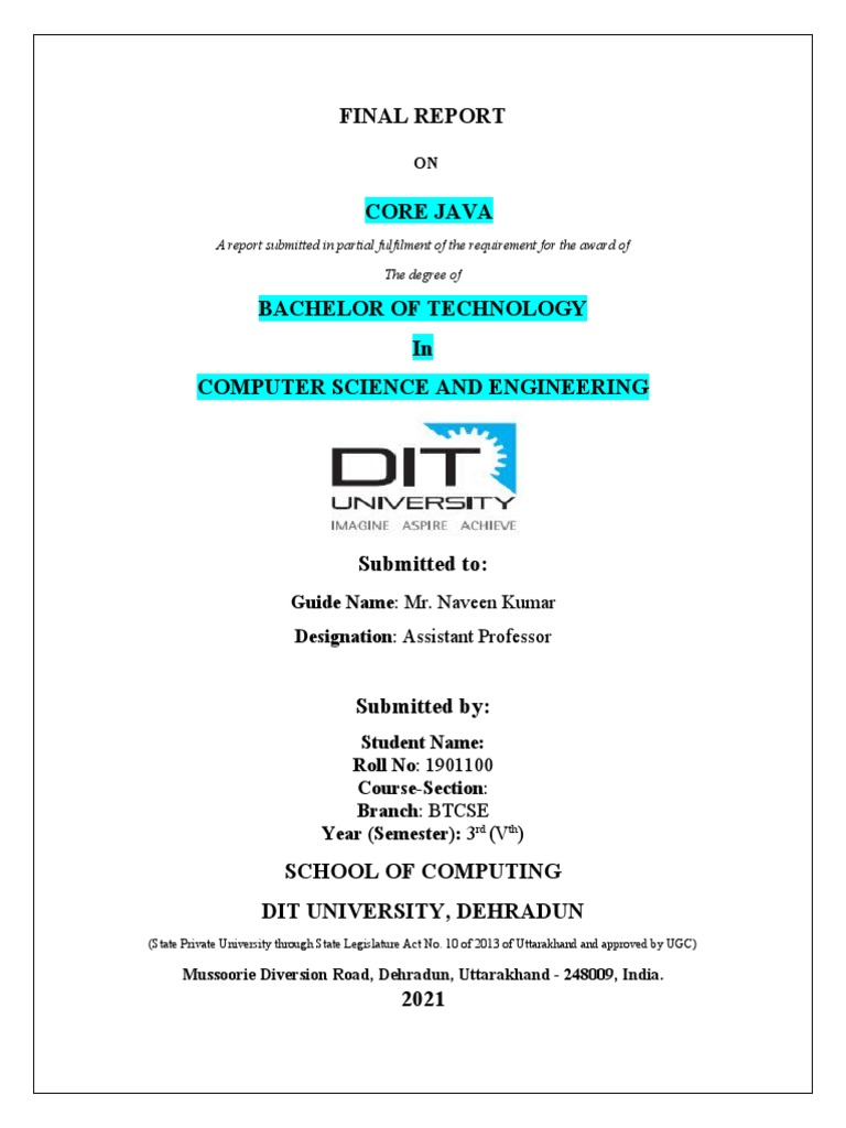 Final Report Core-Java | PDF | Java (Programming Language ...