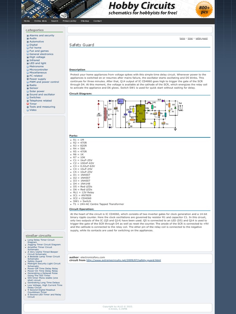 Safety Guard Circuit Diagram and Instructions | PDF | Relay ...