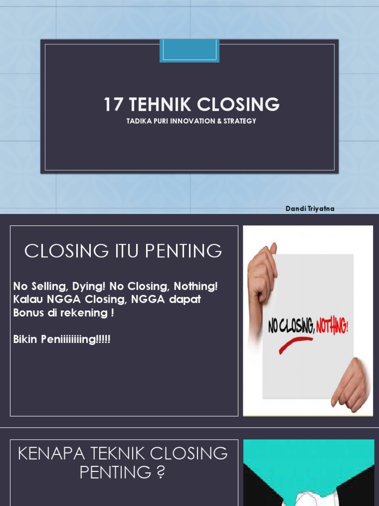 17 Tehnik Closing Terbaru | PDF