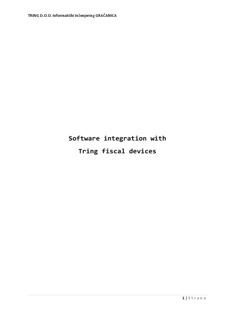 Software Integration With Tring - Fiscal | PDF | Networking | Internet & Web
