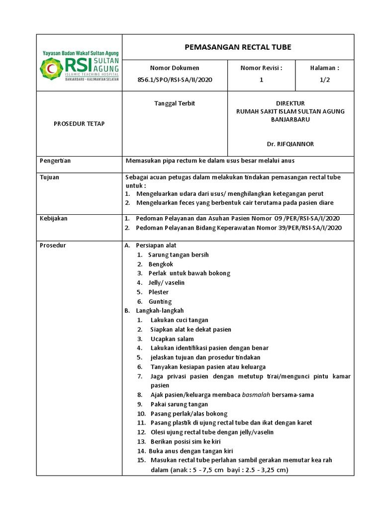 Panduan Pemasangan Rectal Tube Bayi | PDF | Sains & Matematika