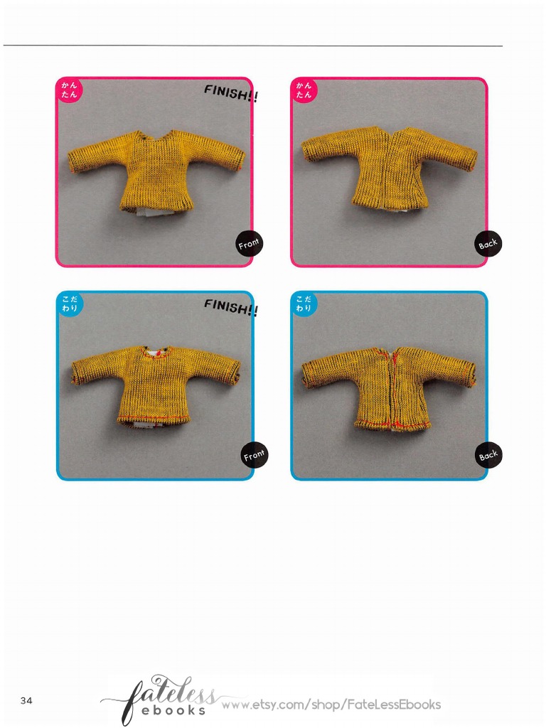 Doll Clothing Sewing Patterns Obitsu 11cm Nendoroid Girl Boy 03 | PDF