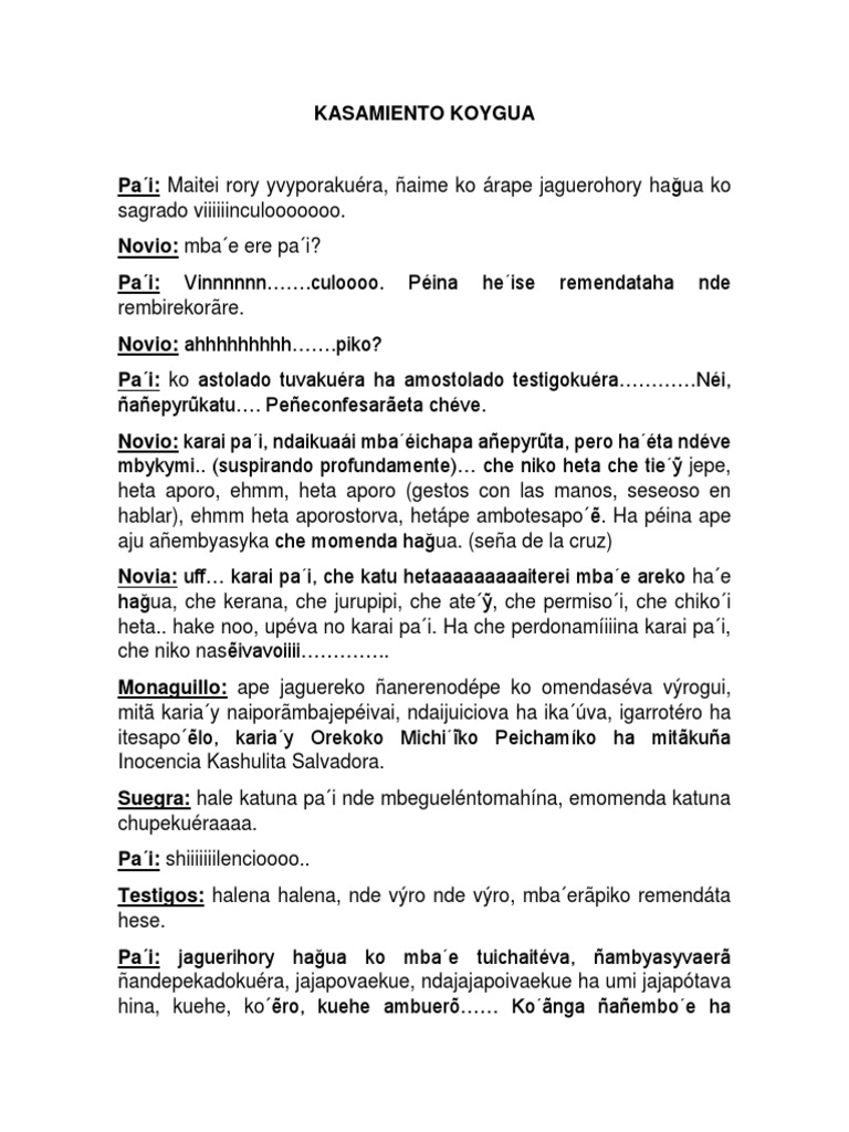 Kasamiento Koygua | PDF