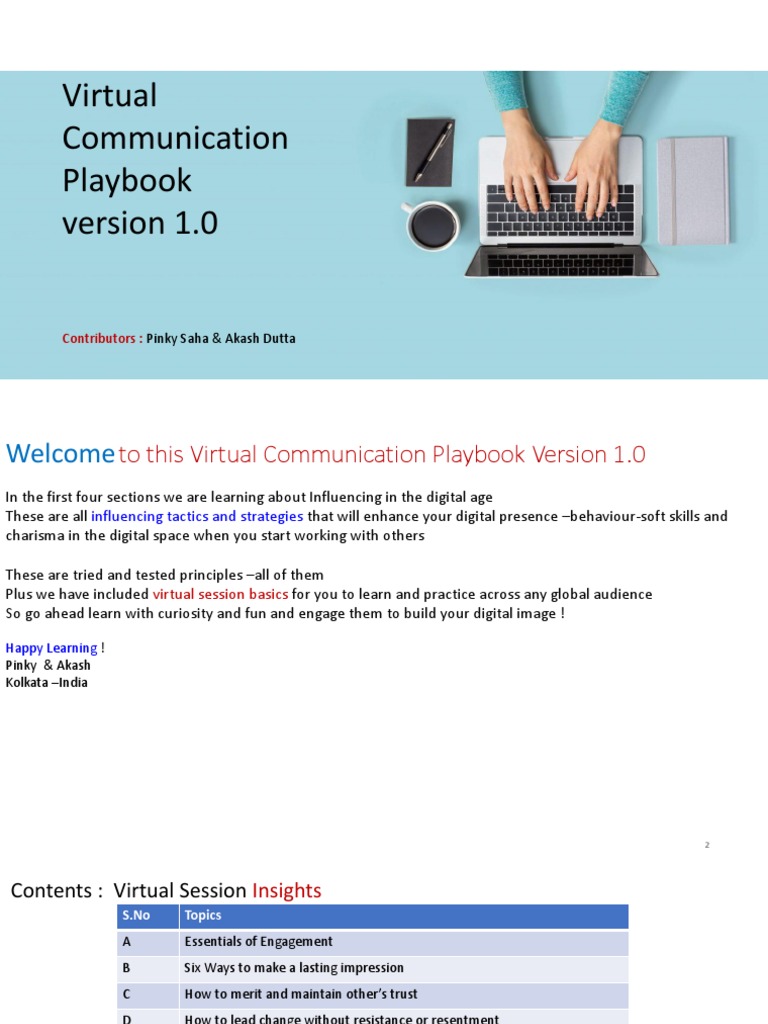 Virtual Communication Playbook | PDF | Communication | Psychology