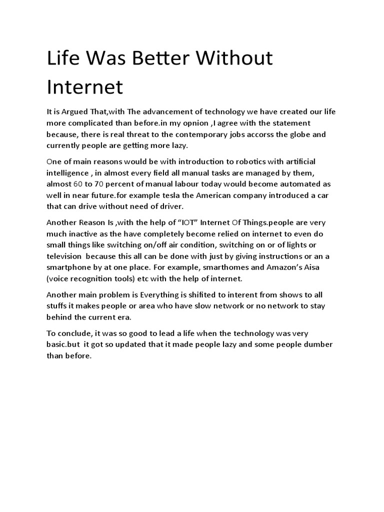 Life Was Better Without the Internet | PDF