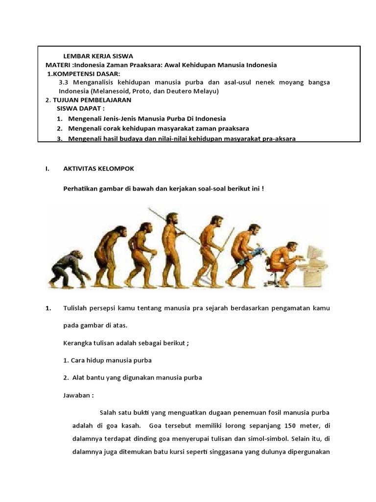 AWAL KEHIDUPAN MANUSIA INDONESIA ZAMAN PRA-AKSARA | PDF