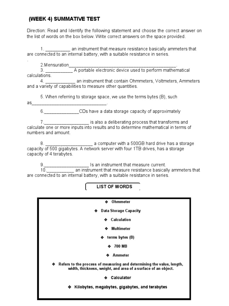 Week 4 Css 7 Summatve Test | PDF
