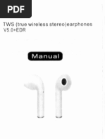 Tws Wireless Bluetooth Earbuds Manual | PDF | Headphones | Bluetooth