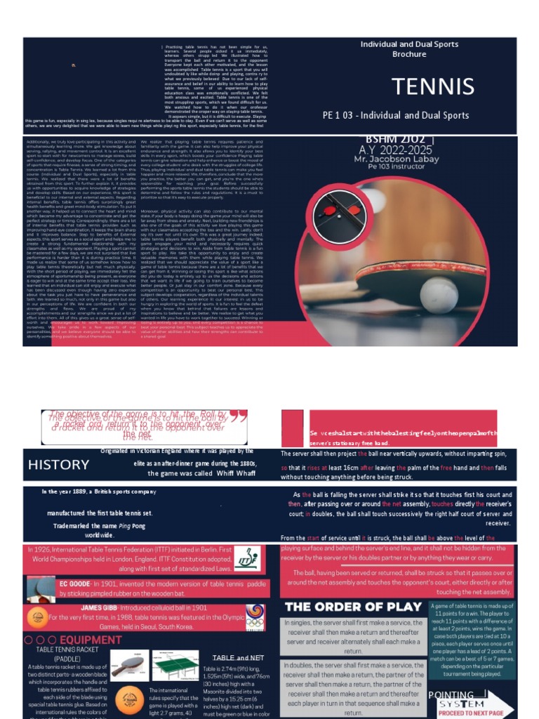 Brochurefrfr | PDF | Table Tennis | Disciplines