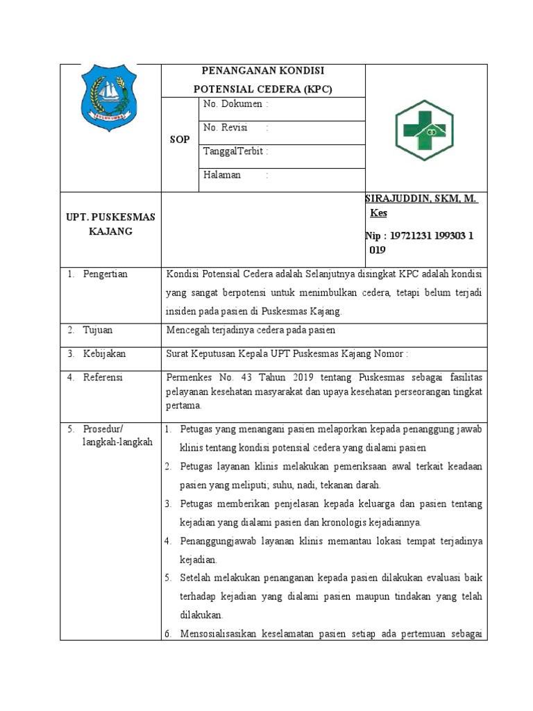 Sop KPC Kajang | PDF