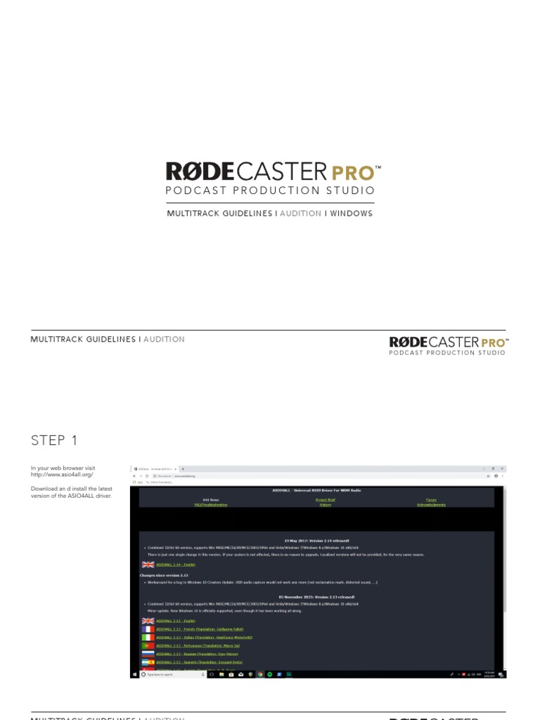 RCP Multitrack Guidelines Audition PC | PDF | System Software ...
