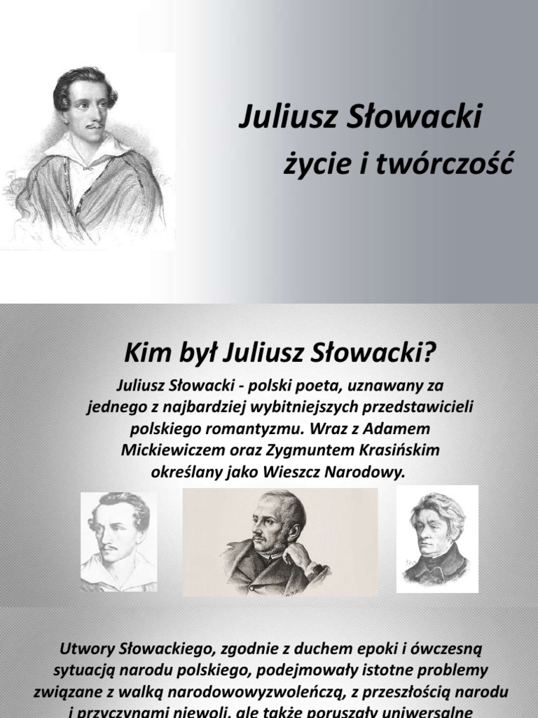Prezentacja - Juliusz Słowacki | PDF