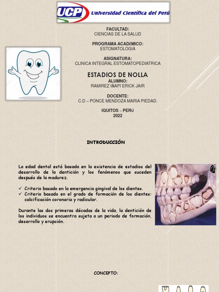 Estadios de Nolla en Odontología | PDF | Diente | Boca